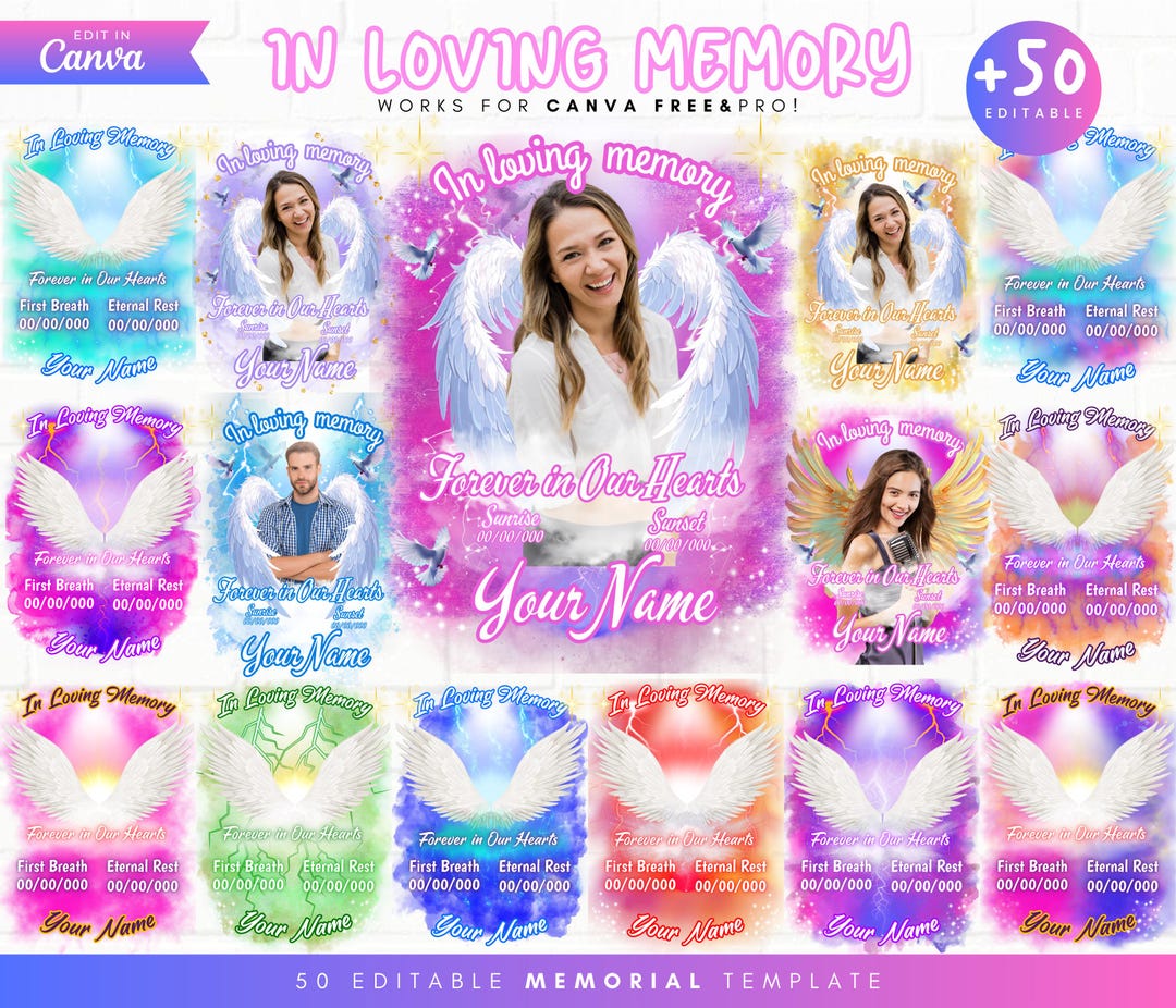 In Loving Memory T-shirt Editable Designs Bundle, Funeral & Remembrance ...
