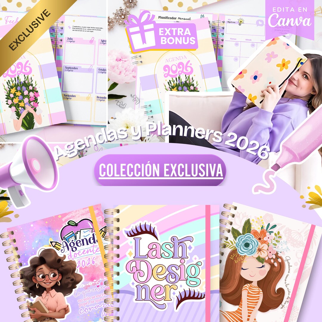 2026 Planner Bundle Spanish, Editable Canva, A5 A4 (digital Download ...