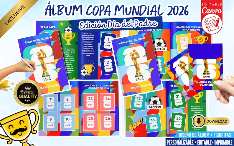 World Cup 2026 Sticker Album Template for Dad (canva Editable) - Etsy ...