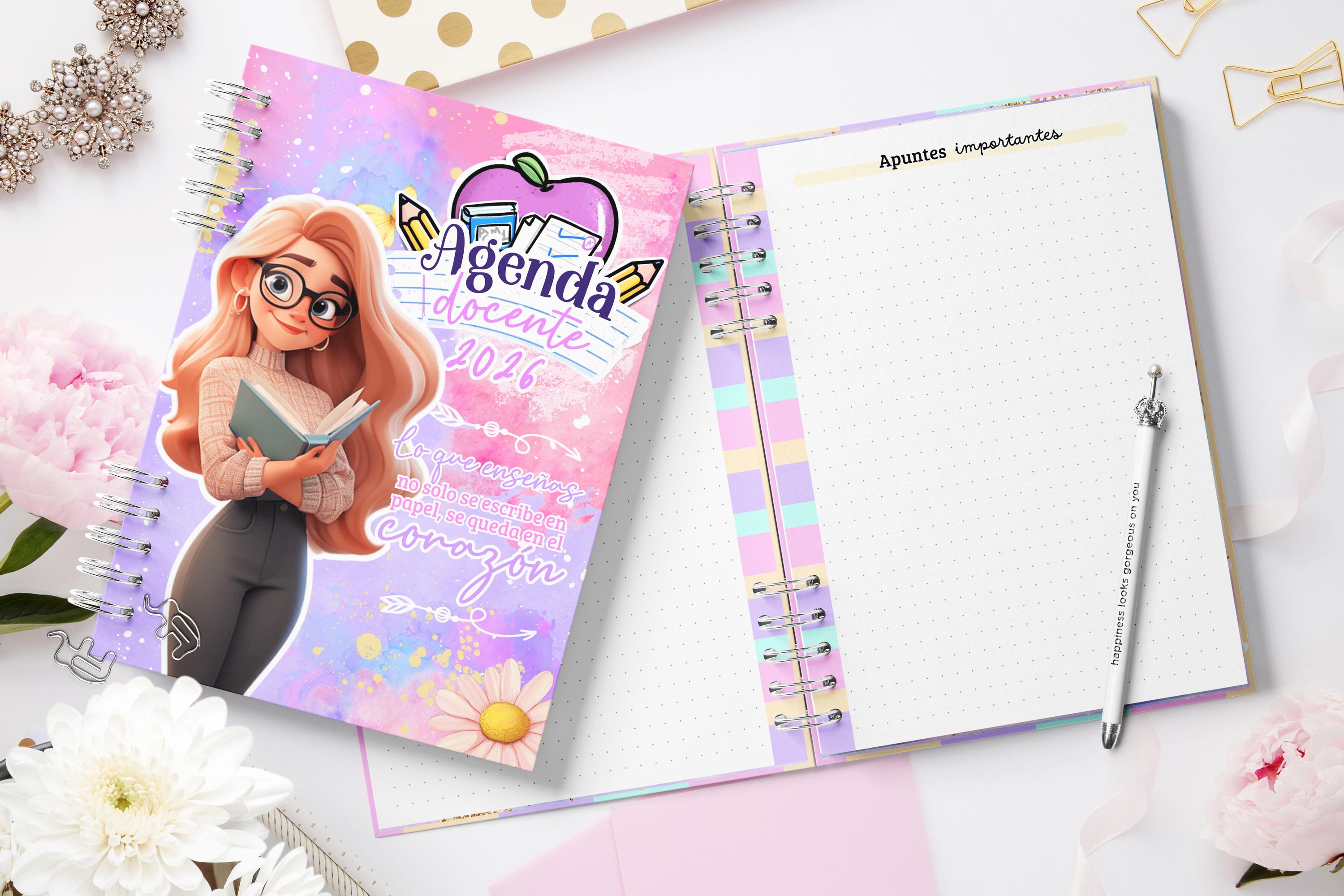 2026 Teacher Planner, Agenda Docente Editable, 5 Cover Designs (A5) - Etsy