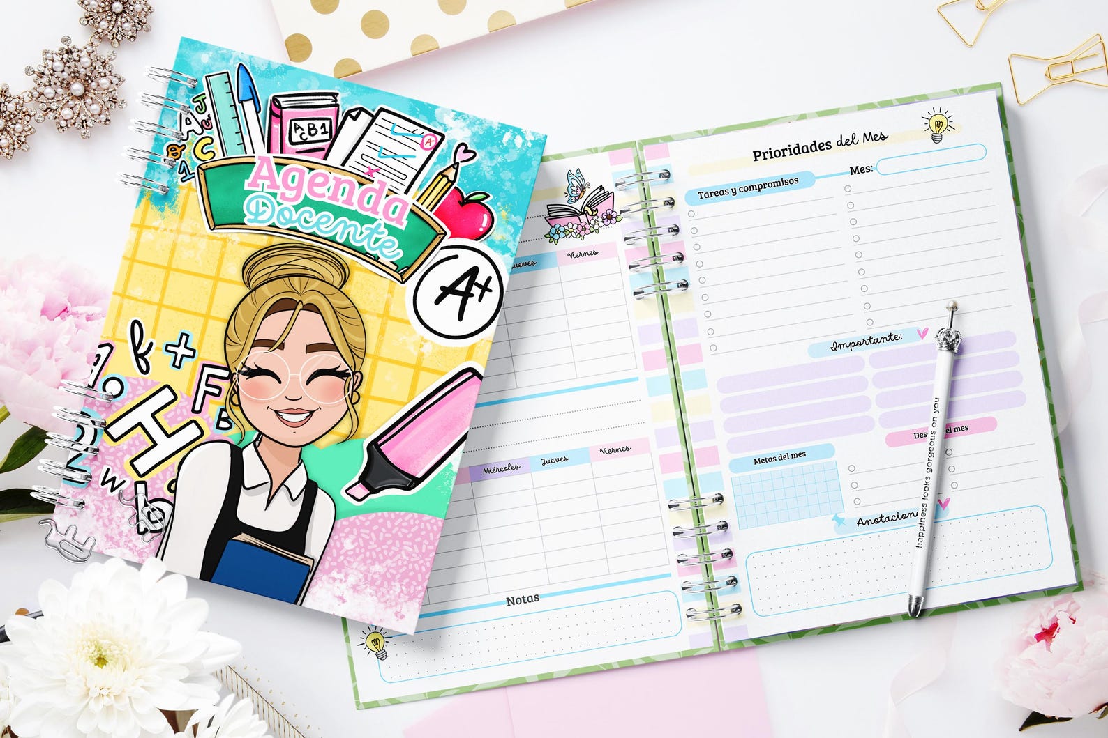 Agenda Docente 2025-2026 Editable, Teacher Planner 2025 Imprimible A5 ...