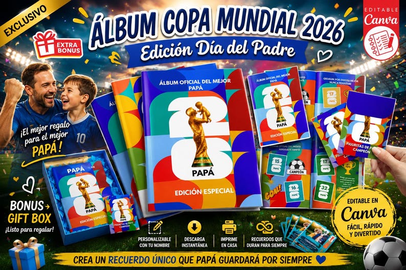 World Cup 2026 Sticker Album Template for Dad (canva Editable) - Etsy ...