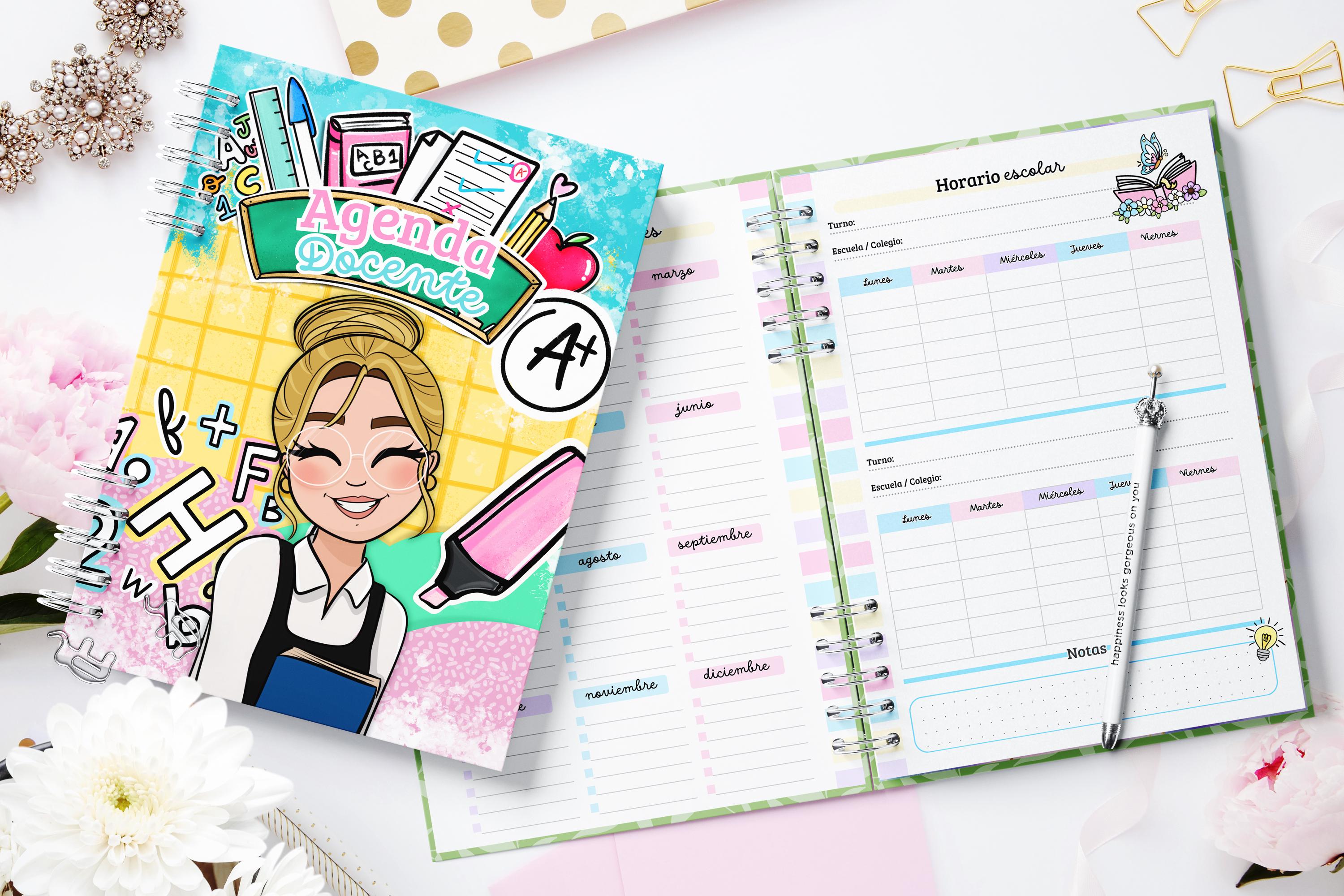 Agenda Docente 2025-2026 Editable, Teacher Planner 2025 Imprimible A5 ...