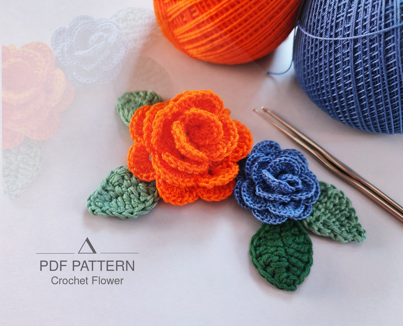 Crochet Mini Flower Pattern, Crochet Rose Pattern, Crochet Pattern for ...