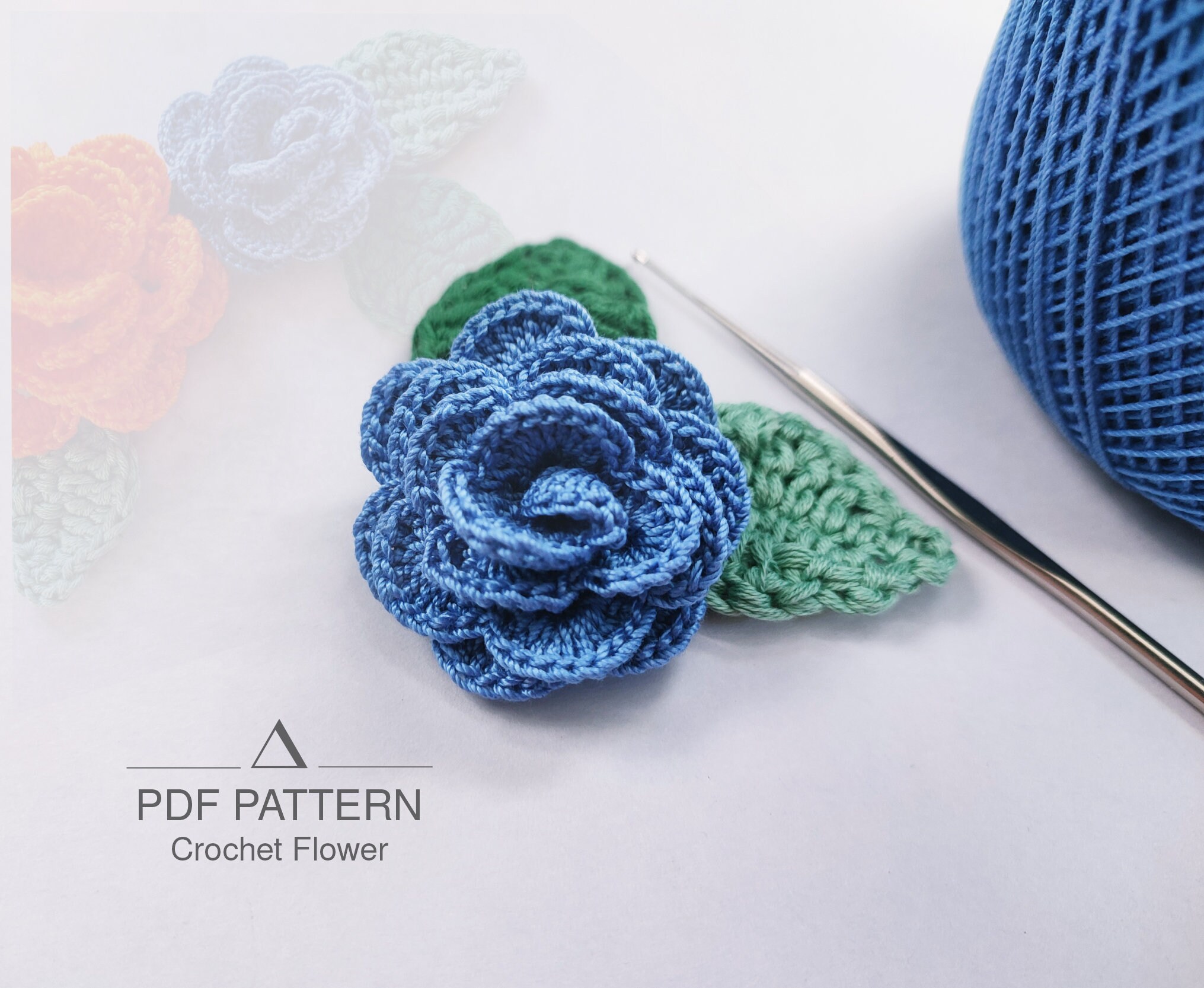 Crochet Mini Flower Pattern, Crochet Rose Pattern, Crochet Pattern for ...