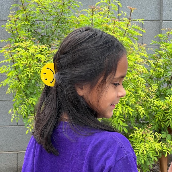 Smiley Face Hair Clips - Etsy