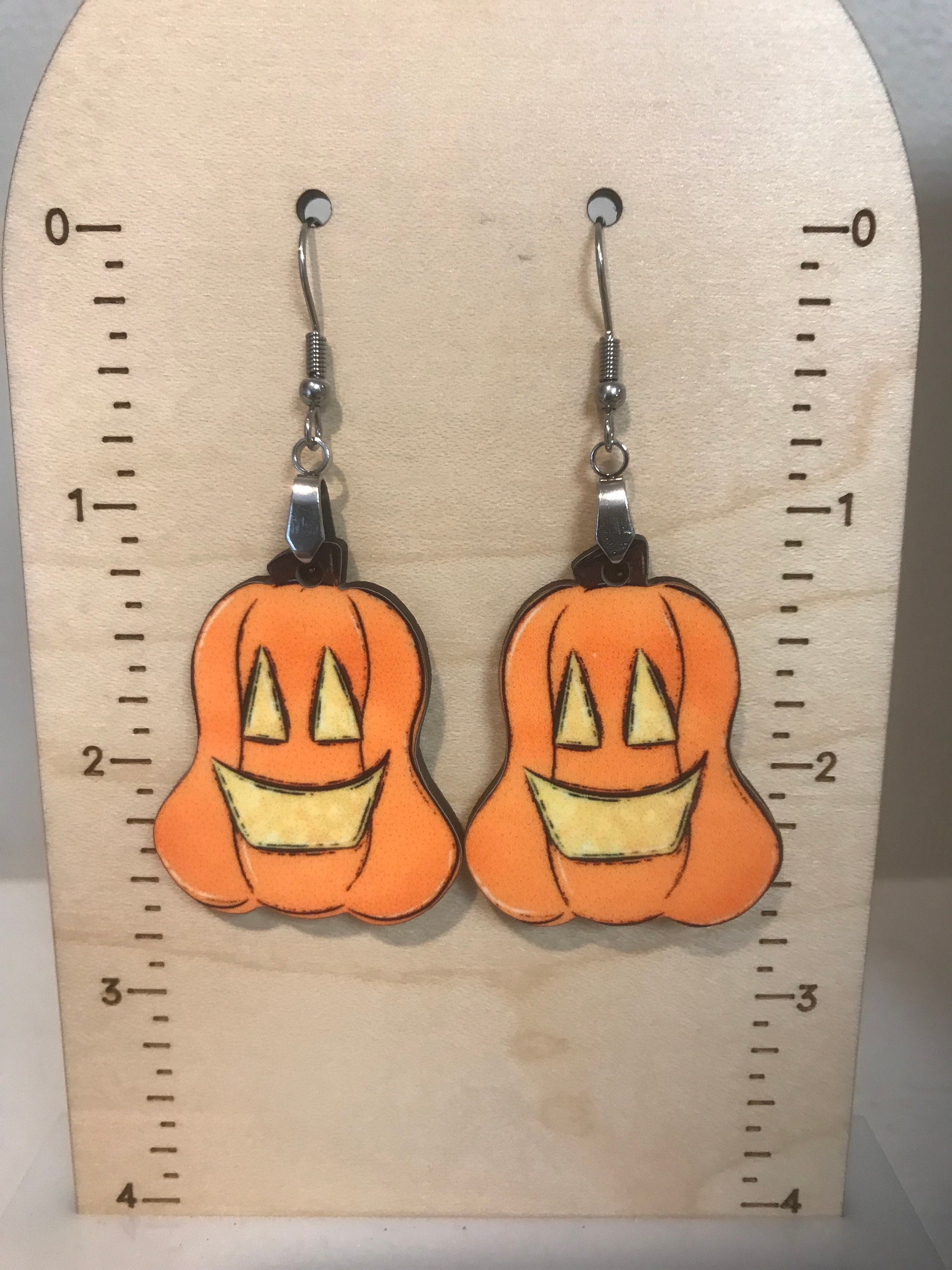 Happy Lumpy Pumpkin Earrings, Sublimated, Lightweight, Orange Pumpkin ...