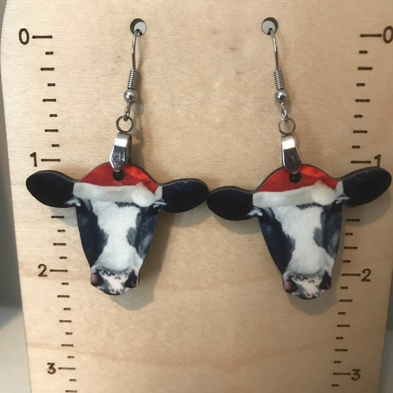 Cow Earrings - Etsy