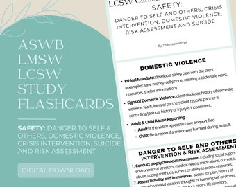LMSW/LCSW Exam Flashcards Safety Bundle ASWB Exam Study Material ...