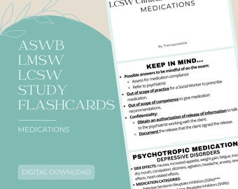 MSW/LCSW Exam Flashcards - Treatment Bundle | ASWB Exam Study Material ...