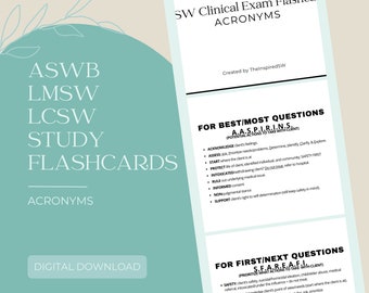 MSW/LCSW Exam Flashcards - Treatment Bundle | ASWB Exam Study Material ...