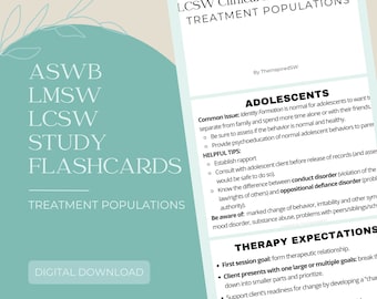 MSW/LCSW Exam Flashcards - Treatment Bundle | ASWB Exam Study Material ...