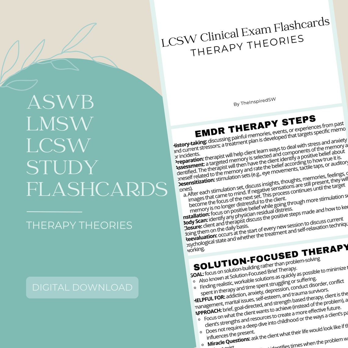 LMSW/LCSW Exam Flashcards - Therapy Theories | ASWB Exam Study Material ...