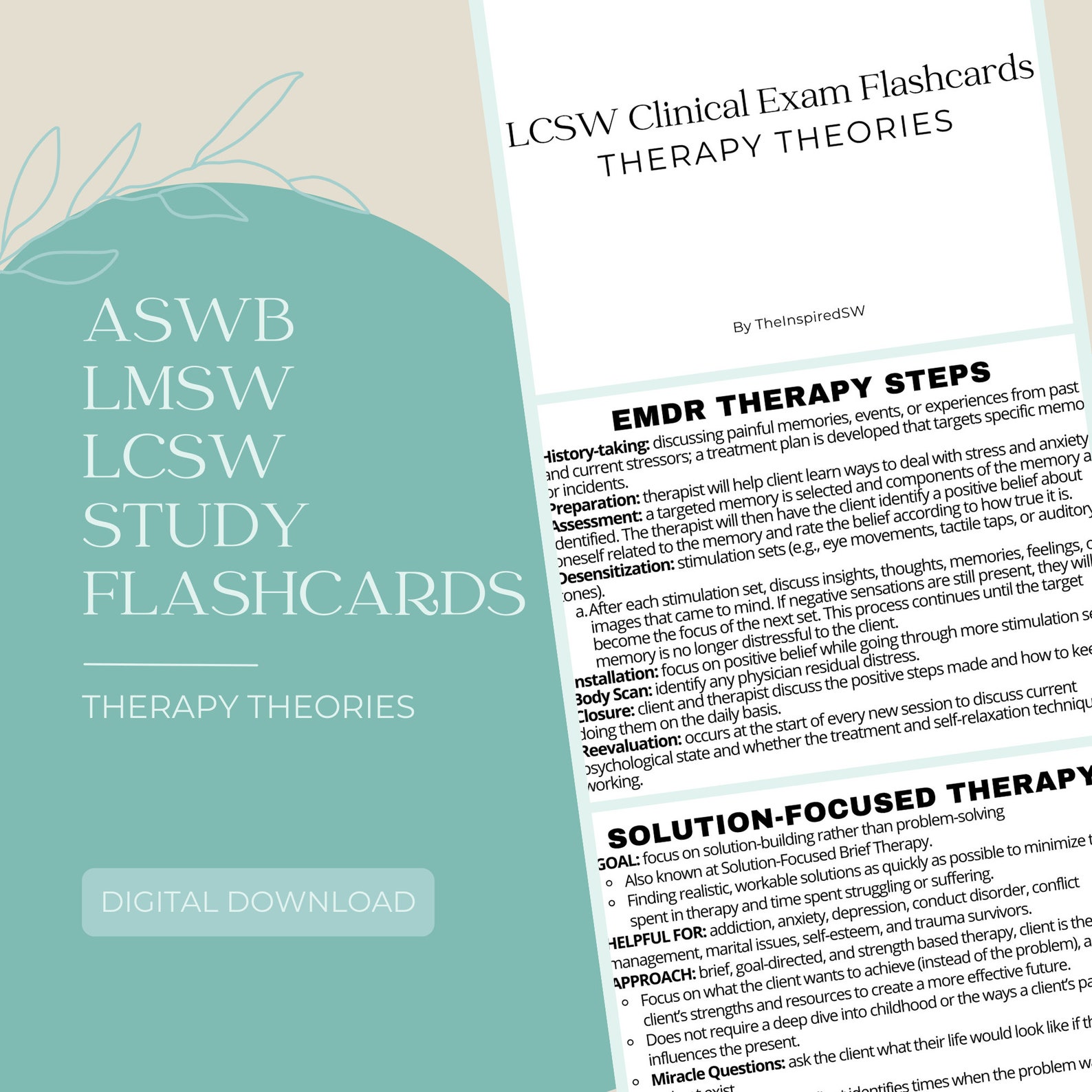 LMSW/LCSW Exam Flashcards - Therapy Theories | ASWB Exam Study Material ...