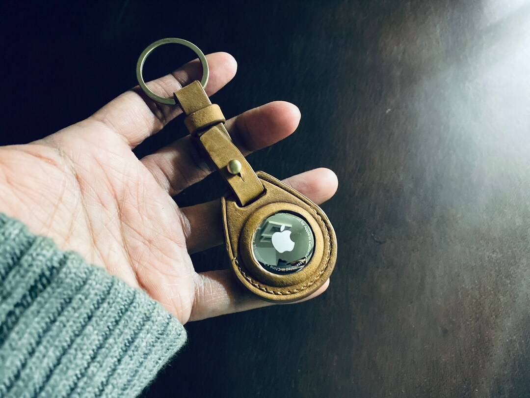 Leather Air Tag Holder, Air Tag Keyring, Leather AirTag Holder, Apple ...