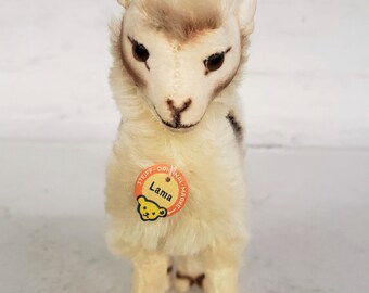 Vintage 1950s Large Steiff Llama Lama Soft Toy With Button and Flag 10 ...