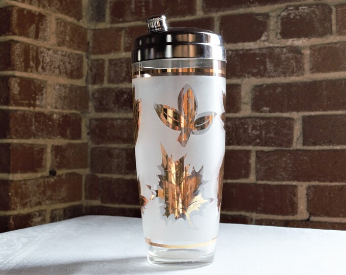 Hazel Atlas Gold Leaf Cocktail Shaker - Etsy