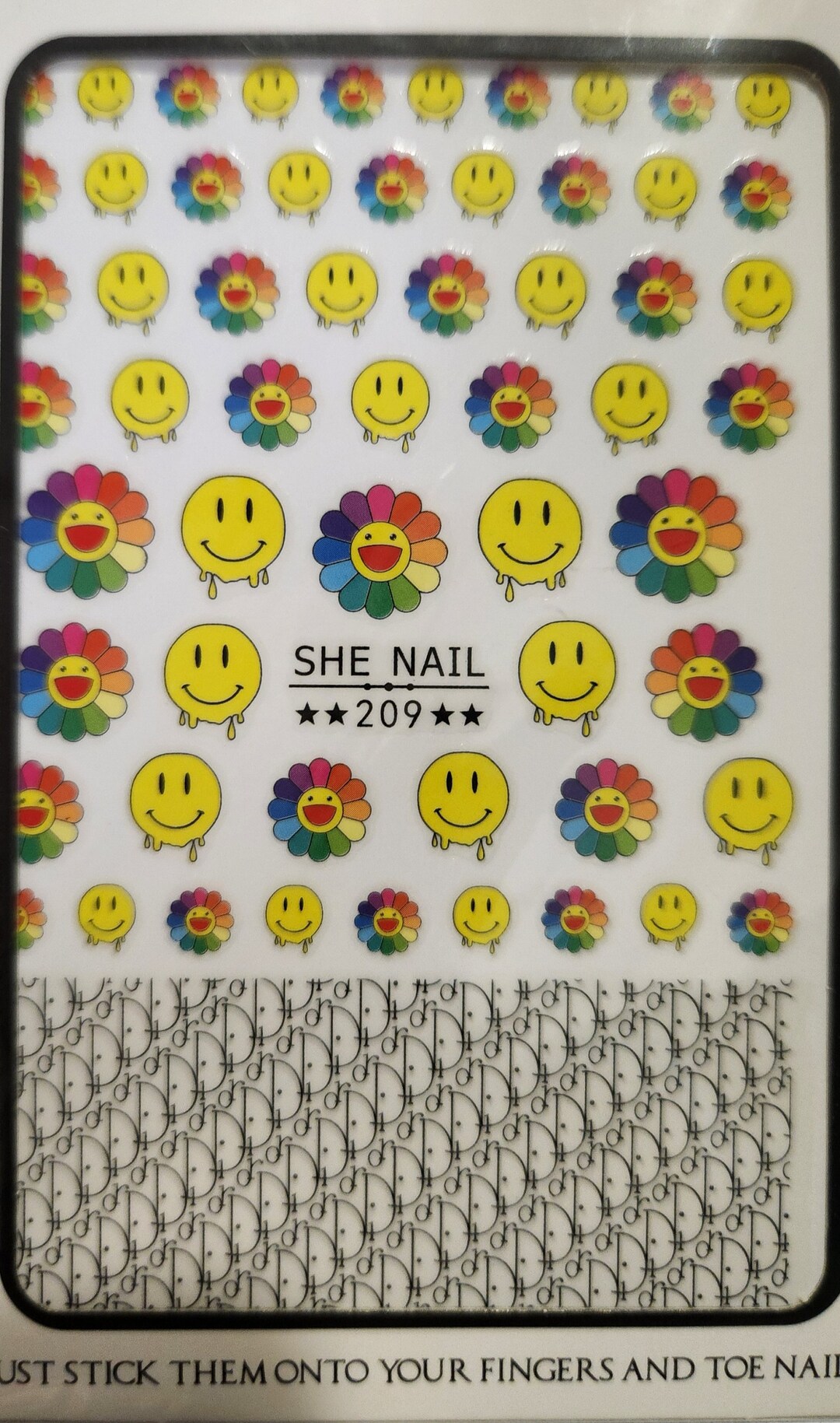 Smiley Face Nail Stickers - Etsy