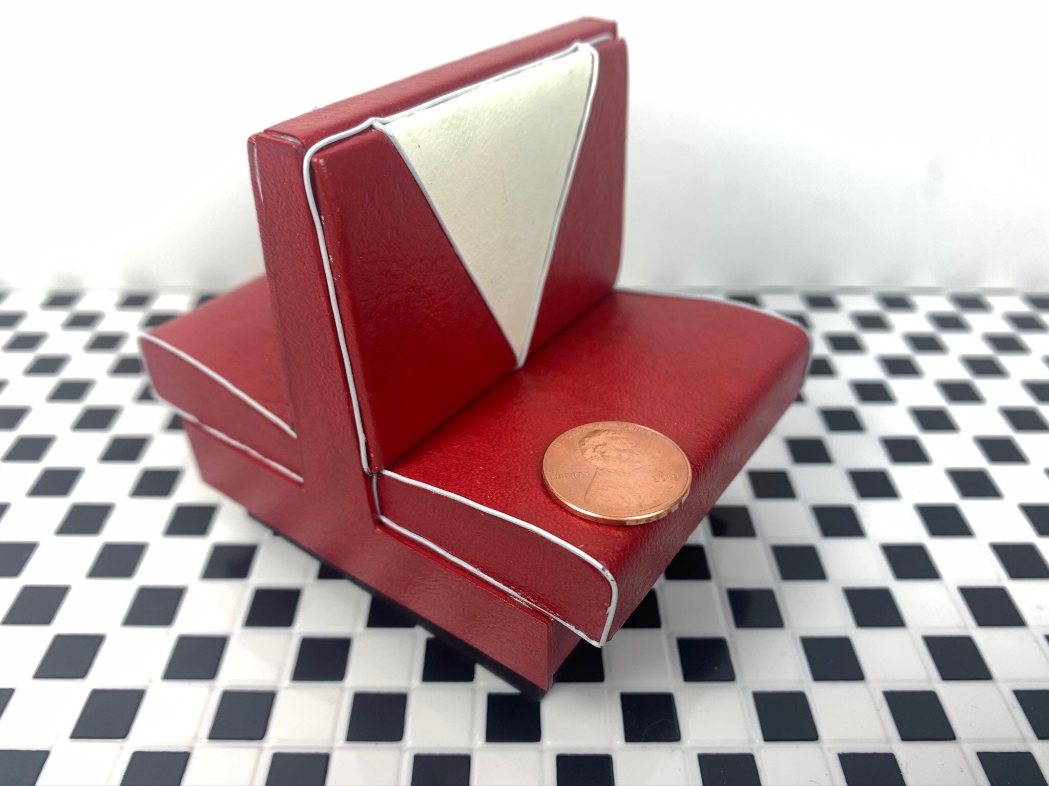 Diner Booth With Real Leather Upholstery and Accent Piping. Available ...