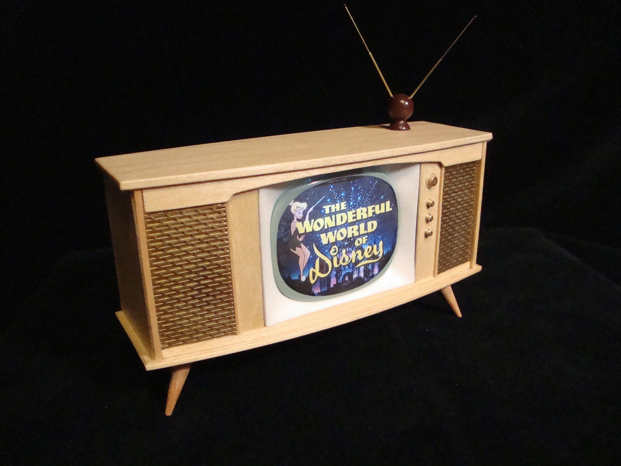 Miniature Console TV With Rabbit Ears and Light up Screen - Etsy