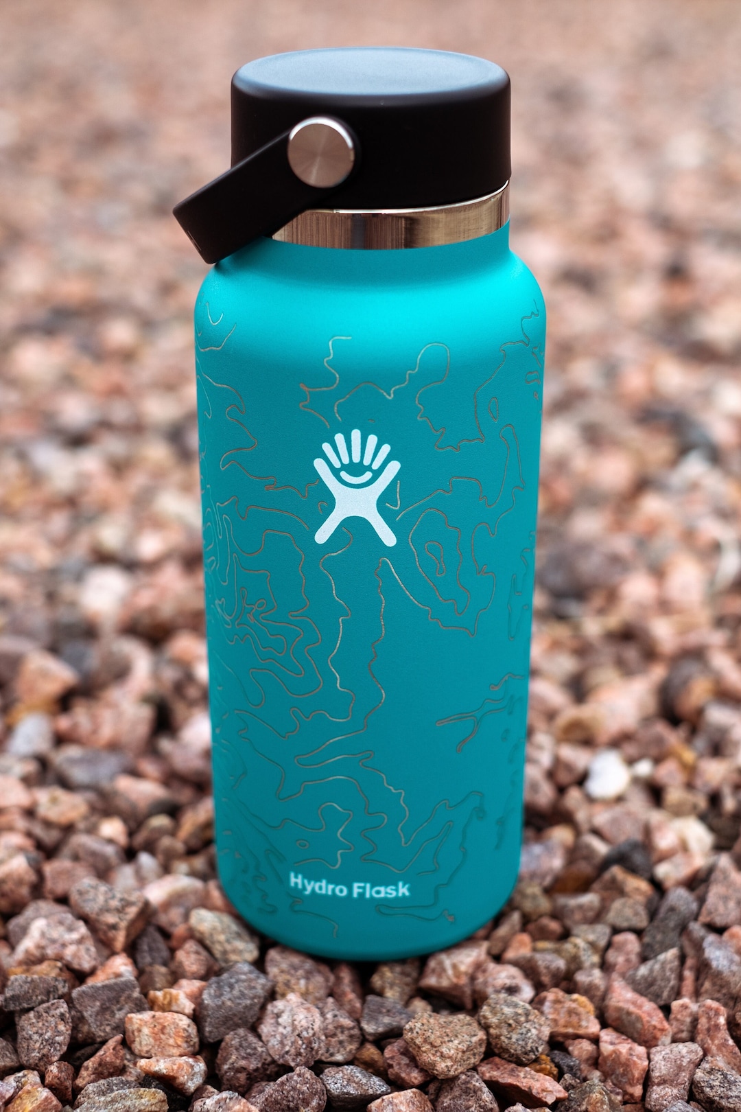 Custom 32oz Hydro Flask® Water Bottle – Personalized Topographic Map ...