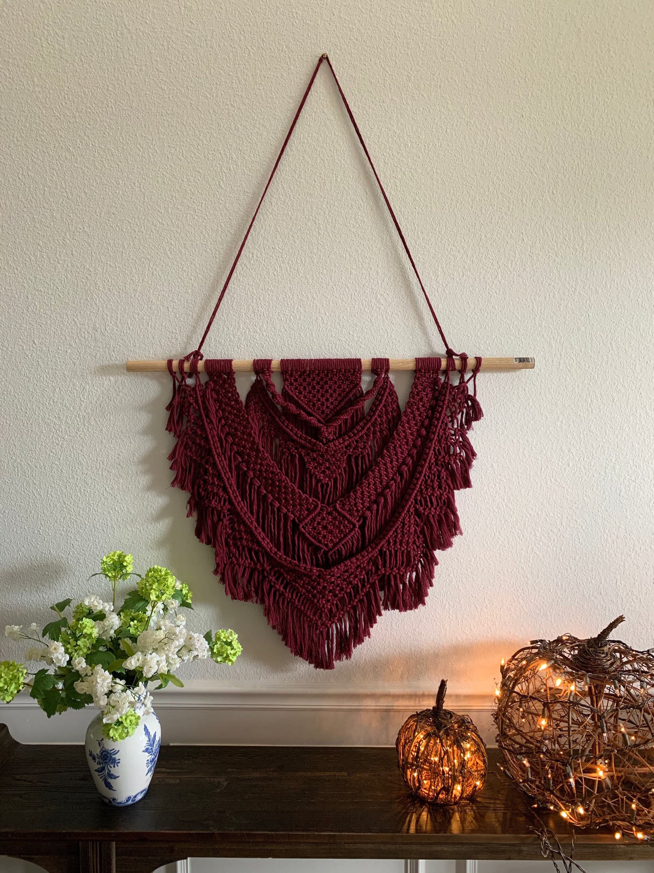 Handmade Cotton Macrame Wall Hanging - 