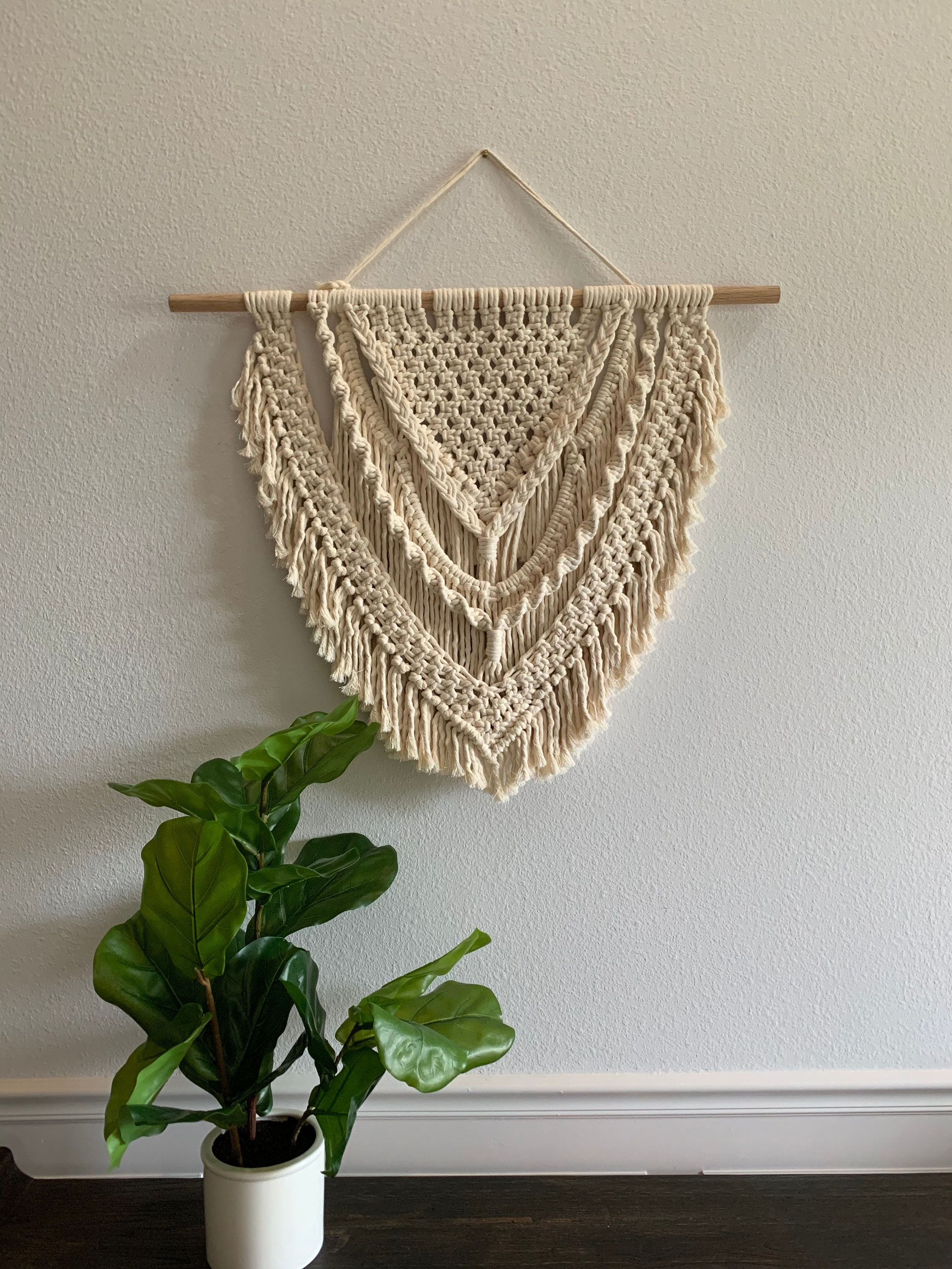 Handmade Cotton Macrame Wall Hanging - 