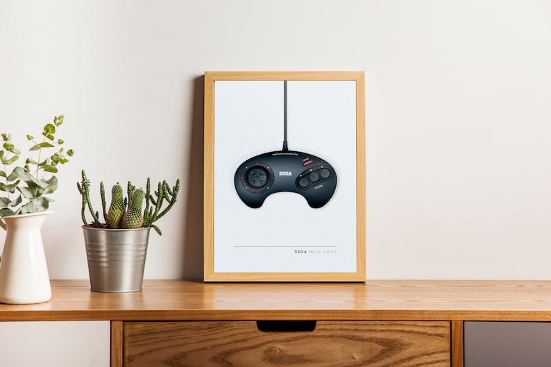 Illustrated SEGA Mega Drive Controller Poster - Etsy UK