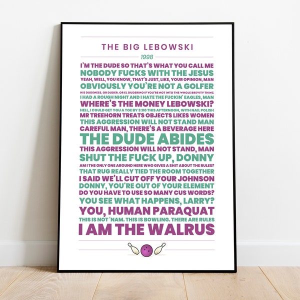 Big Lebowski Poster - Etsy