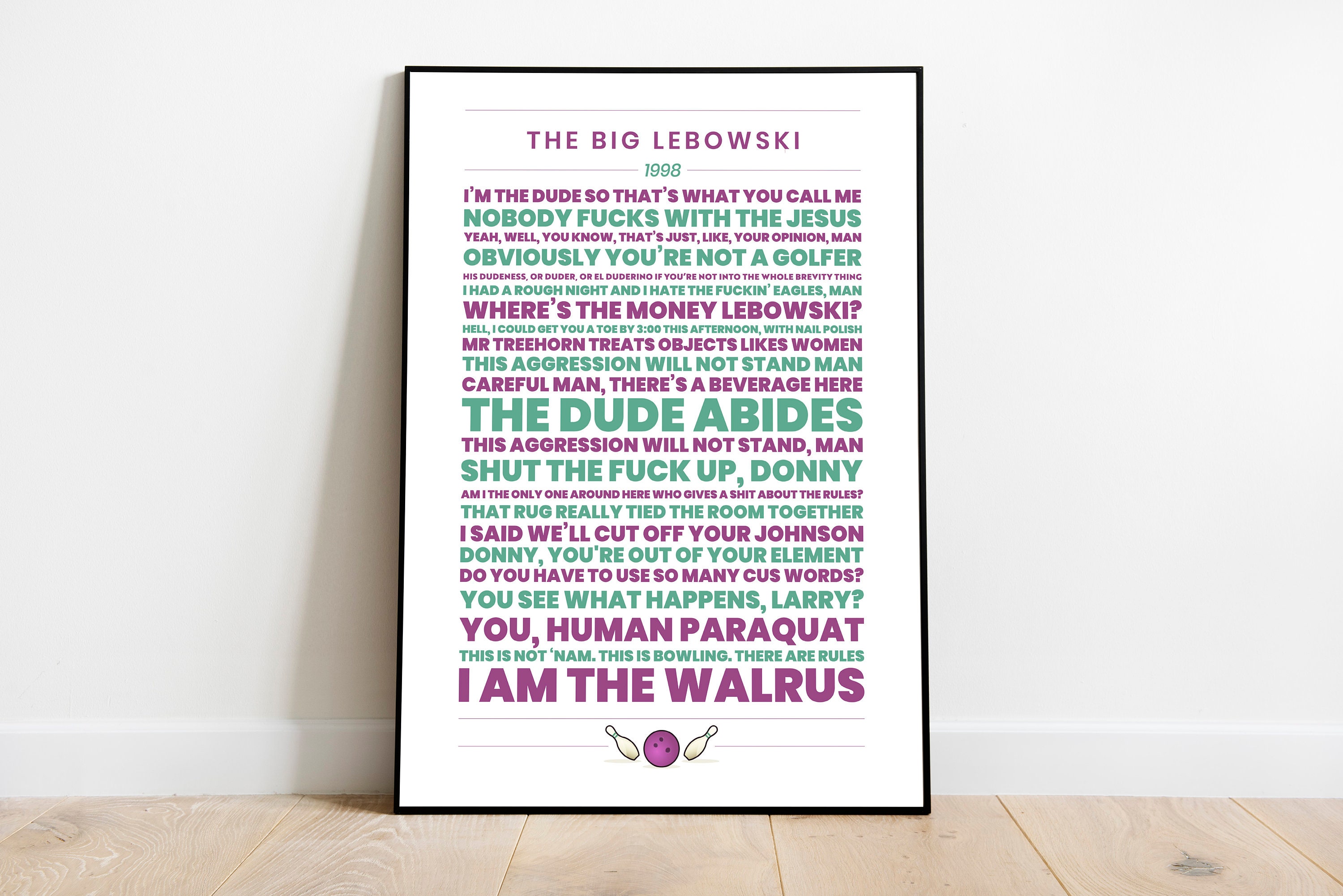 The Big Lebowski Movie Quotes Poster - Etsy