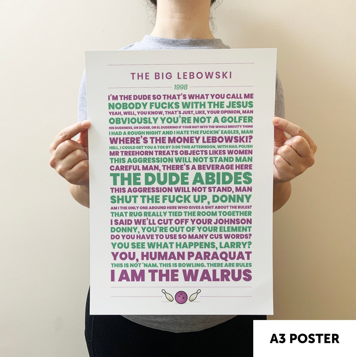 The Big Lebowski Movie Quotes Poster | Etsy