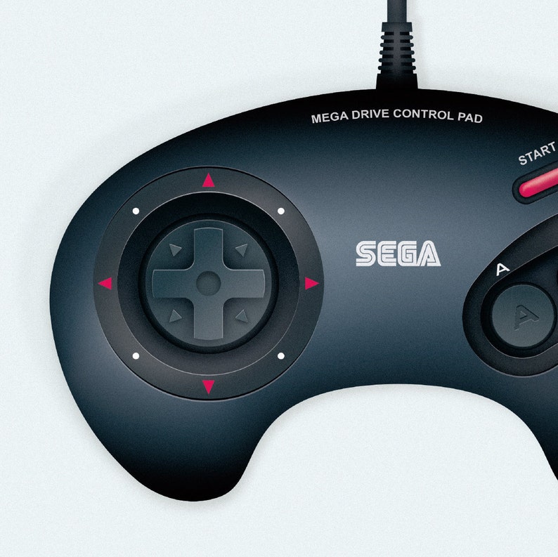 Illustrated SEGA Mega Drive Controller Poster - Etsy UK