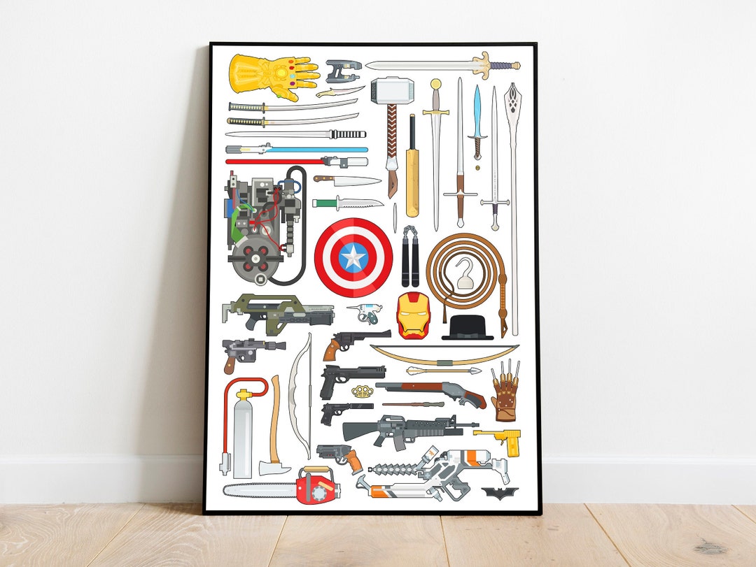 Iconic Movie Weapons Poster - Etsy