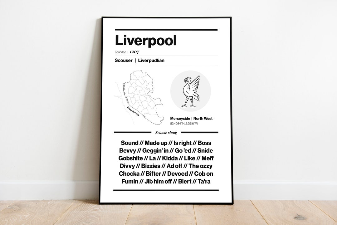 UK City Sayings and Slang Poster: Liverpool - Etsy