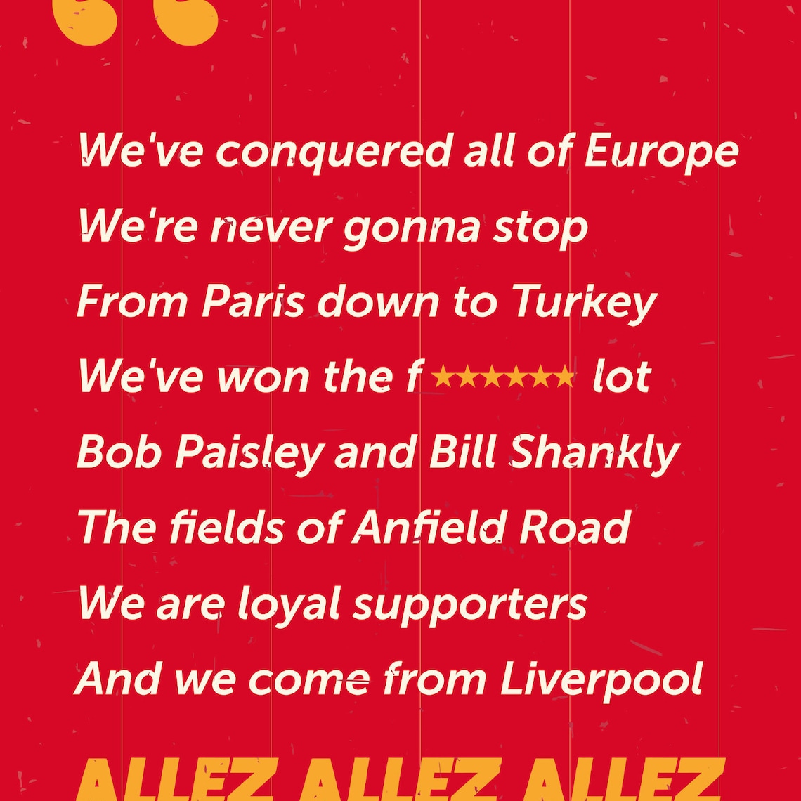 Liverpool F.C. Allez Allez Allez Poster | Etsy