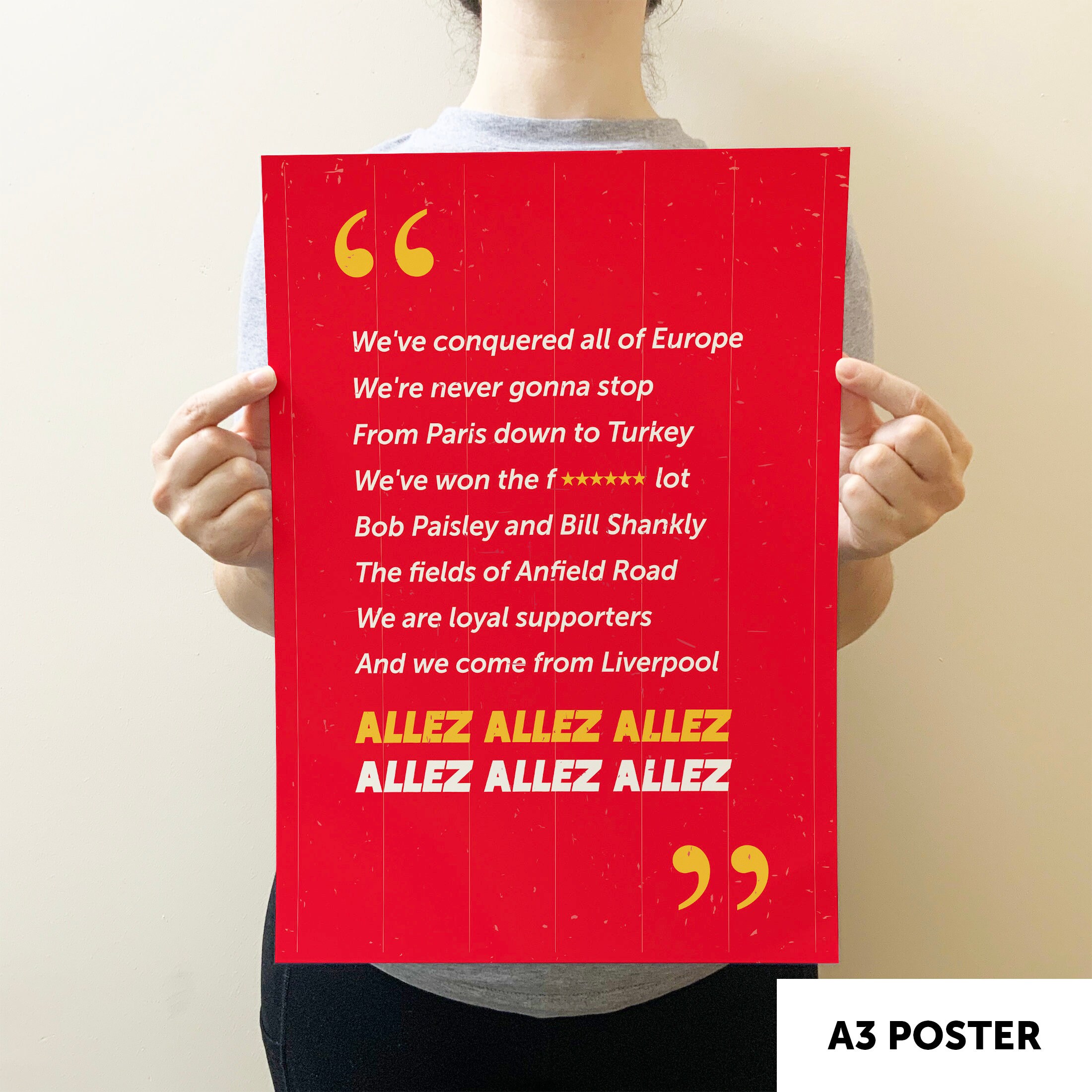 Liverpool F.C. Allez Allez Allez Poster - Etsy