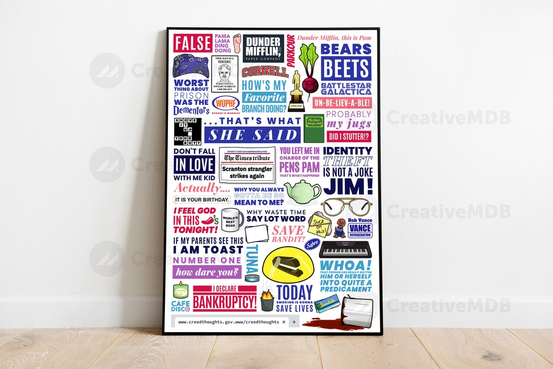 The U.S. Office TV Show Quotes Poster - Etsy
