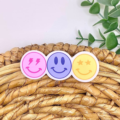 Indie Smiley Face Sticker - Etsy