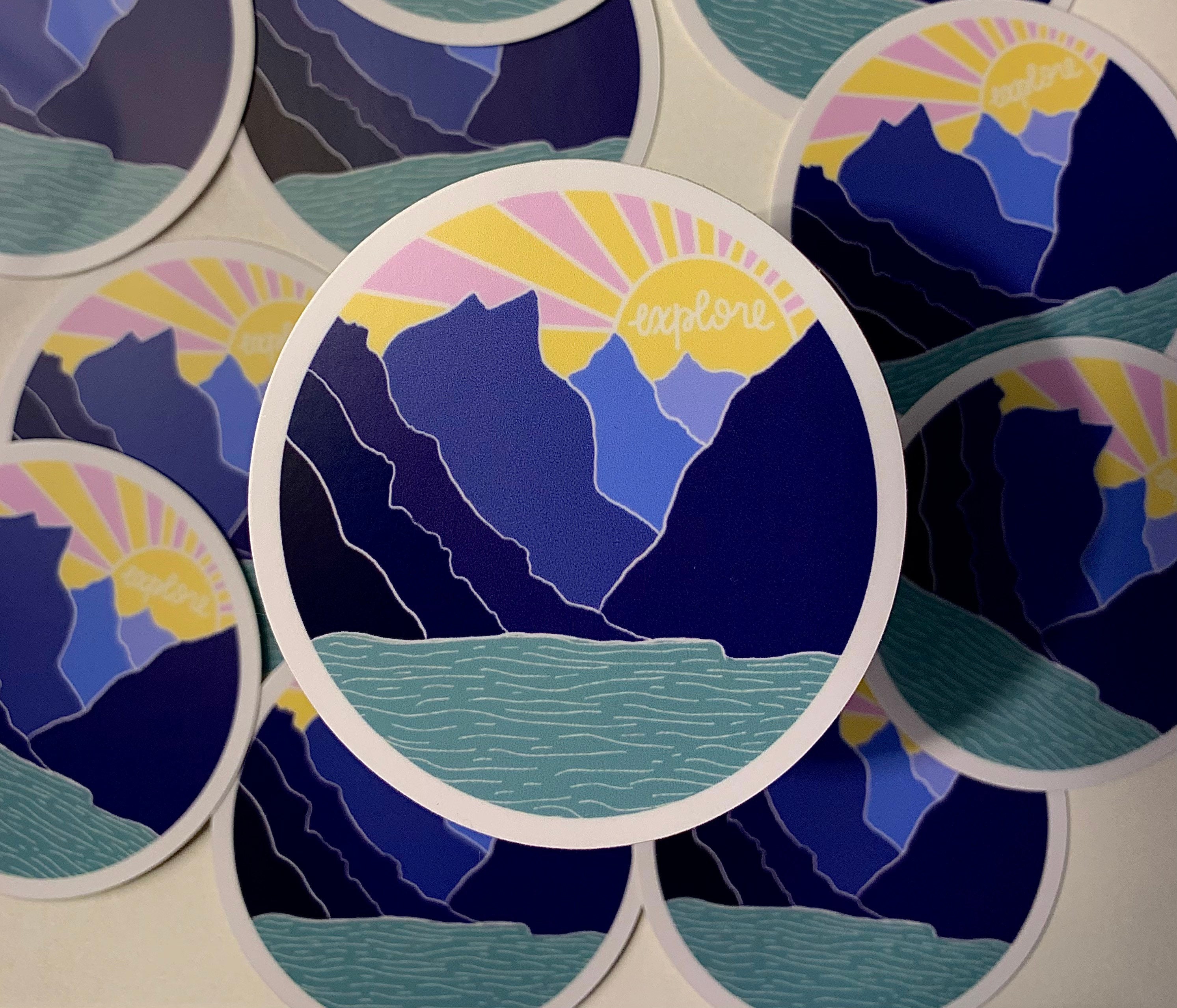 Explore sticker waterproof sticker mountain sticker nature | Etsy