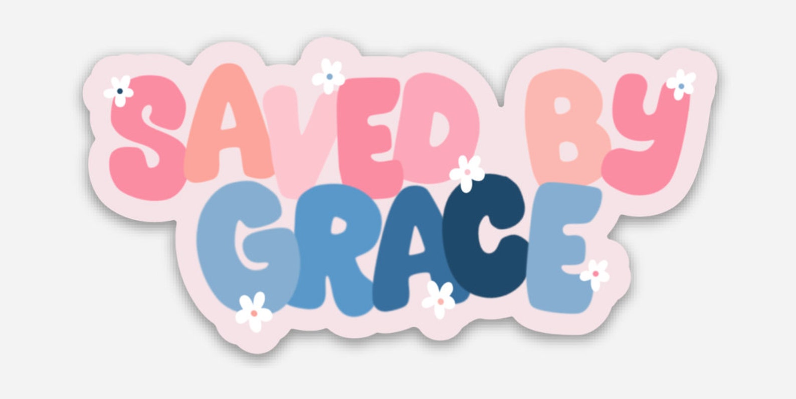 Saved by Grace Sticker, Christian Stickers, Faith Decals, Bible Verse ...