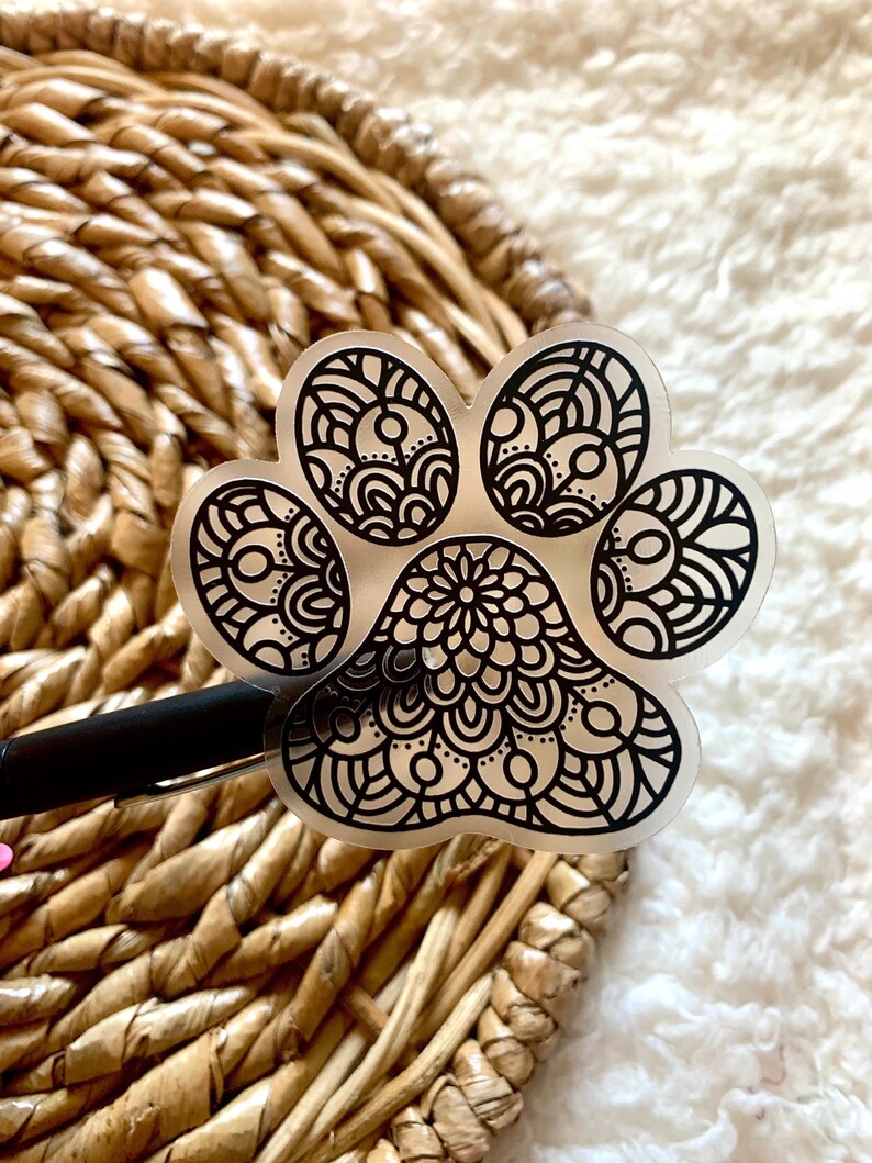 Clear Paw Print Sticker Waterproof Stickers Dog Stickers | Etsy