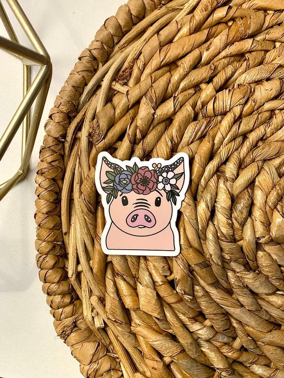 Electronics & Accessories Decals & Skins vinyl decal floral pig sticker ...