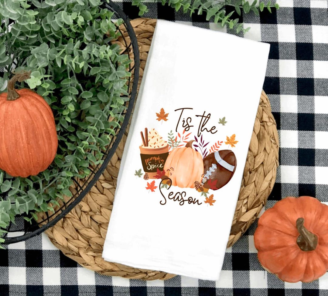 Football Kitchen Towels, Pumpkin Kitchen Towel, Game Day Towels ...