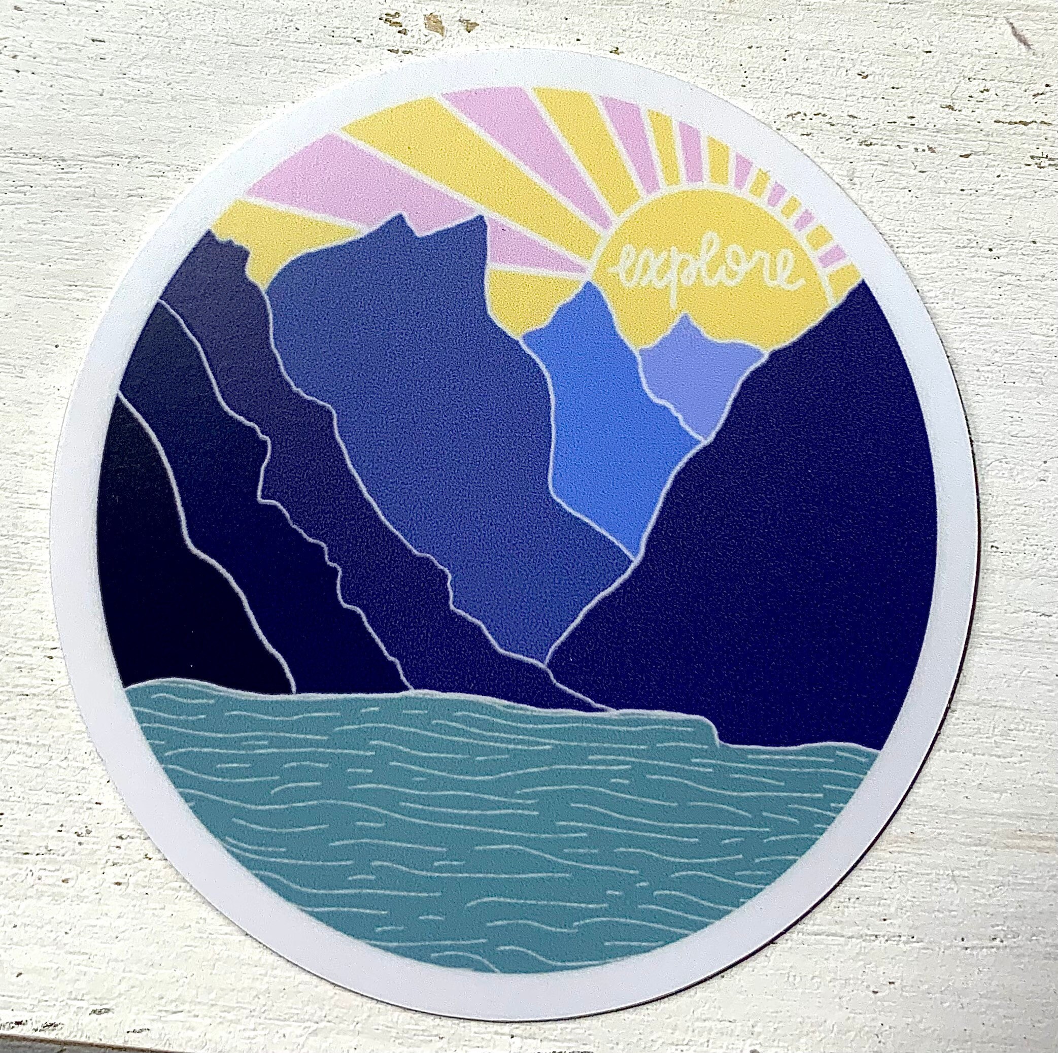 Explore Sticker Waterproof Sticker Mountain Sticker Nature - Etsy