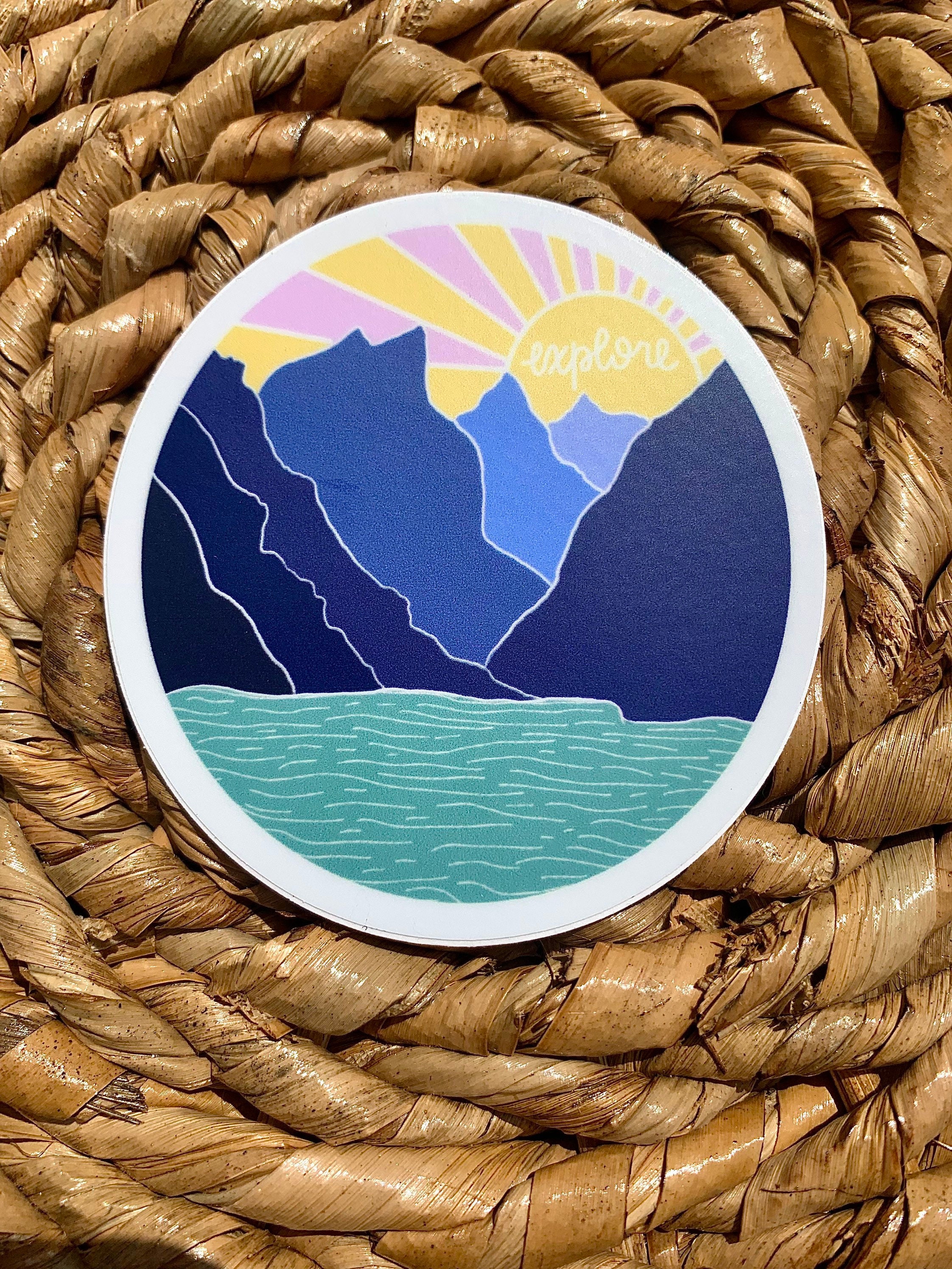 Explore Sticker Waterproof Sticker Mountain Sticker Nature - Etsy