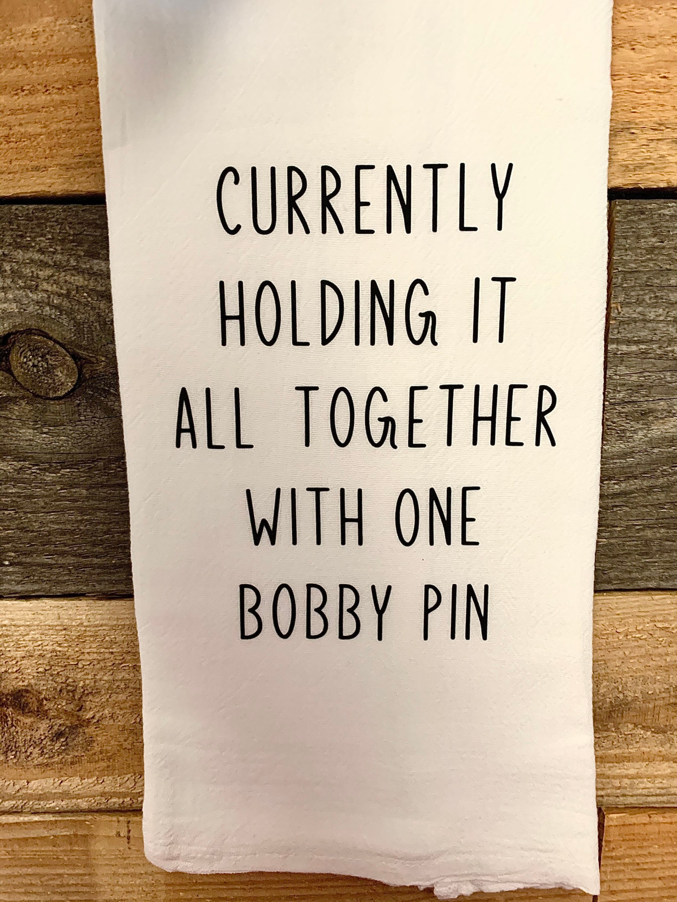 Holding It All Together With One Bobby Pin Funny Bathroom | Etsy