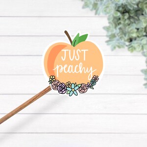 Just Peachy Sticker, Peach Sticker, Floral Peach, Waterproof Stickers ...