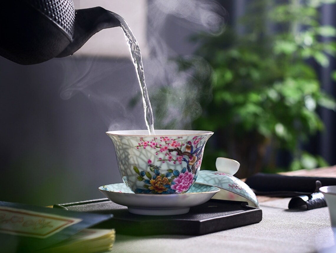 Chinese Antique Style Zen Tea Cups and Gai Wan Porcelaintea | Etsy