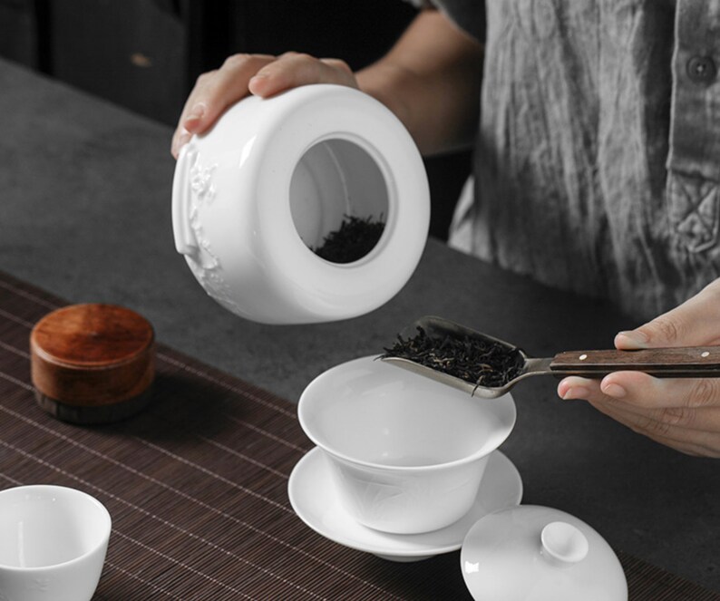 Porcelaintea Tea Canister Kitchen Storage Container Handmade | Etsy