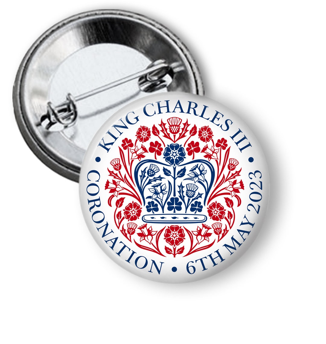 Official Coronation Emblem of King Charles III 1.25 or 2.25 Pinback ...